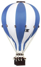 Dekorační horkovzdušný balón – modrá/bílá - L-50cm x 30cm