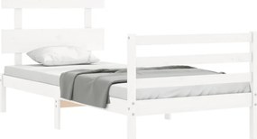 vidaXL Rám postele s čelem Single masivní dřevo [3195057] Barva: Přírodní