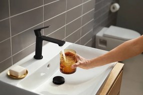 Hansgrohe Rebris E, umyvadlová baterie 110 bez odtokové soupravy, CoolStart, černá matná, 72560670