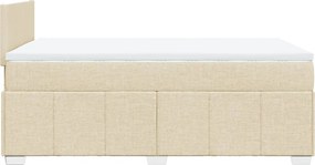 Box spring postel s matrací krémová 120x190 cm textil 3287005