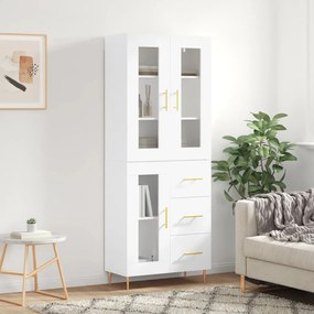 Skříň highboard bílá 69,5 x 34 x 180 cm kompozitní dřevo