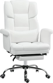HOMCOM Kancelářská židle, ergonomická otočná židle s funkcí sklonu, bederním polštářem, výškově nastavitelná počítačová židle s opěrkou nohou, pro dom