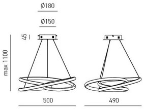 Gea Luce DIVA S P ORO - LED Stmívatelný lustr na lanku DIVA LED/43W/230V zlatá