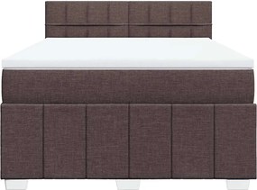 Box spring postel s matrací tmavě hnědá 140x200 cm textil 3287094