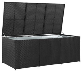 vidaXL Zahradní úložný box polyratan 180 x 90 x 70 cm černý