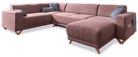 Růžová rozkládací/s úložným prostorem rohová pohovka (levý roh/do "U") Classy Sophie – Miuform
