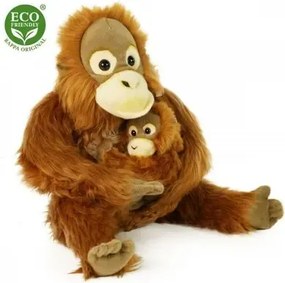 RAPPA Plyšový orangutan s mládětem 28 cm / ECO-FRIENDLY / od 0 měsíců