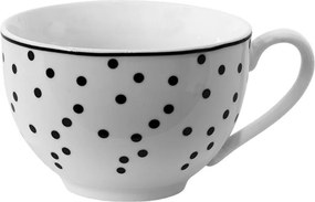 Porcelánový šálek s podšálkem s černými puntíky Black Dot - 238 ml
