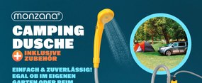 Kempingová sprcha žlutá s Ponorné čerpadlo