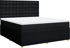 Box spring postel s matrací černá 180x200 cm textil 3292151