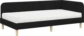 Rohový rám postele Černý 90 x 190 cm textil 3394111