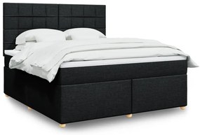 Box spring postel s matrací černá 180x200 cm textil 3291361