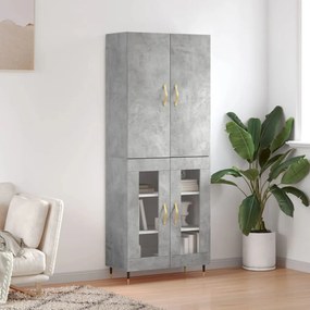 Skříň highboard betonově šedá 69,5x34x180 cm kompozitní dřevo - Default Title