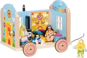 GOKI Dřevěný karavan pro panenky / od 3 let / cca 12 dílů