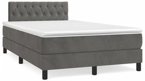 Box spring postel s matrací tmavě šedý 120x190 cm samet 3269856
