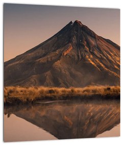 Obraz odrazu hory Taranaki, Nový Zéland (30x30 cm)