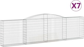 Klenuté gabionové koše 7 ks 400x30x100/120cm pozinkované železo 3146871