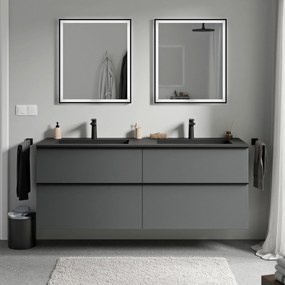Koupelnová skříňka LAVOA 160 cm s umyvadlem z minerálního odlitku BRUXELLES - možnost volby barvy