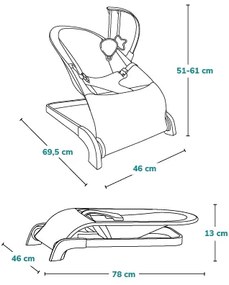 Lionelo - Dětské houpátko LILAC béžová