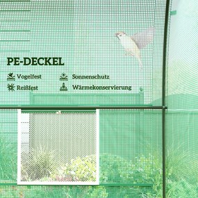Outsunny Fóliový skleník Skleník na rajčata Fóliový tunelový skleník Studený rám s oknem Zelený 245 x 200 x 198 cm | Aosom