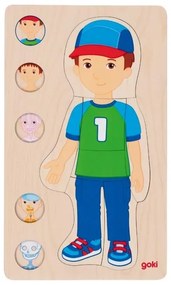 Goki Dřevěné puzzle Lidské tělo - kluk