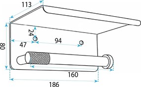 Držák na toaletní papír s poličkou REA MODERN 6613 nikl kartáčovaný