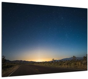 Obraz - Noční nebe nad cestou (70x50 cm)