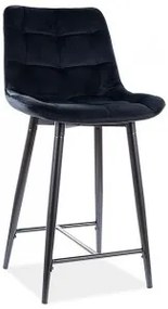 Casarredo Barová čalouněná židle SIK VELVET černá/černá