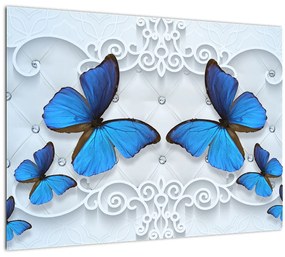 Obraz - Modří motýli (70x50 cm)