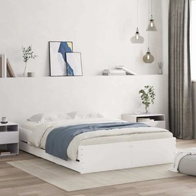 vidaXL Rám postele se zásuvkami 120 x 200 cm kompozitní dřevo [3207284] Barva: Bílá