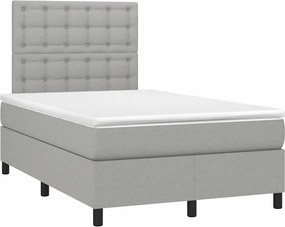 Box spring postel s matrací světle šedá 120x190 cm textil 3269909