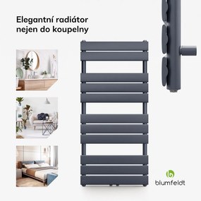 Blumfeldt Fairmont, 50 x 107, radiátor, 509 W, teplá voda, 4 držáky na ručníky, 1/2"