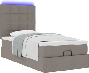 Osmanský rám postele s matrací taupe 80x200cm textil 3313965