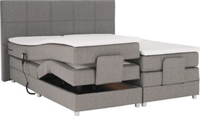 Elektrická polohovací postel, boxspring, šedá, 160x200, MURKO NEW
