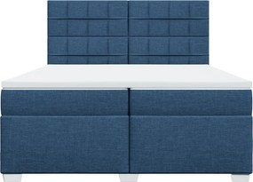 Box spring postel s matrací modrá 200x200 cm textil 3292901
