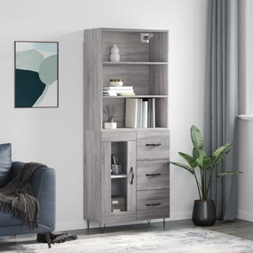 Skříň highboard šedá sonoma 69,5 x 34 x 180 cm kompozitní dřevo