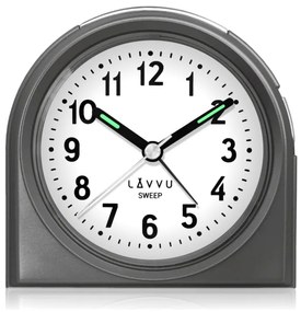 Černý budík LAVVU SWEEP s plynulým chodem - 3 ROKY ZÁRUKA! LAS3020