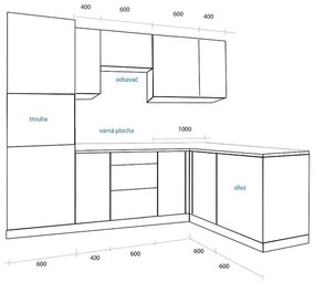 Rohová kuchyně Emilia Lux pravý roh 260x180 cm (šedá lesk)
