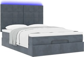 Osmanský rám postele s matracemi tmavě šedá 140x190cm samet 3314319