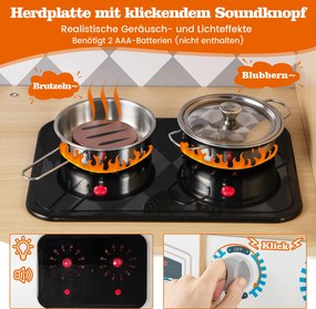 Costway Dřevěná kuchyňka na hraní s příslušenstvím kuchyňský set na hraní