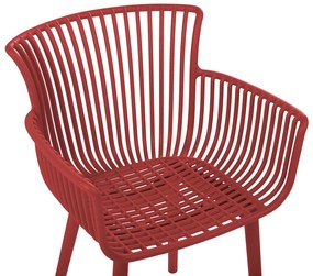 Sada 4 jídelních židlí červené PESARO Beliani
