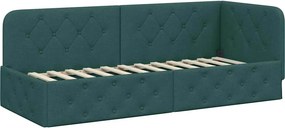 Rohový rám postele Tmavě zelená 80 x 200 cm textil 3394033