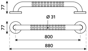 Nimco Nerezové madlo rovné 800 mm - BMC 9080-90, černé