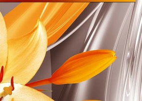 Malvis ® Obraz Abstraktní lilie zlatá Velikost: 100x50 cm