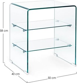 Skleněný odkládací stolek 40x50 cm Iride – Bizzotto