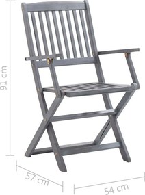 vidaXL Skládací zahradní židle s poduškami 8 ks masivní akácie [3078281] Barva: Modrá