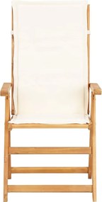 vidaXL Zahradní polohovací židle 2 ks hnědé masivní akáciové dřevo [45937] Barva: Krémová bílá