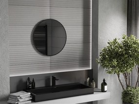 Mexen Loft, kulaté koupelnové zrcadlo 65 cm, barva rámu černá matná, 9850-065-065-000-70