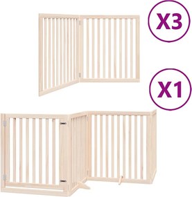 Zábrana pro psy s dvířky skládací 10 panelů 800 cm topol 3155671