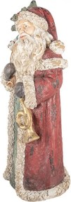 Červená vánoční dekorace Santa se stromečkem - 35*28*83 cm